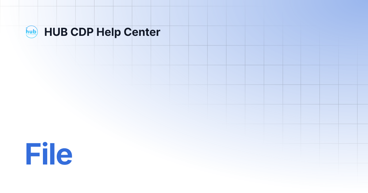 File | HUB CDP Help Center
