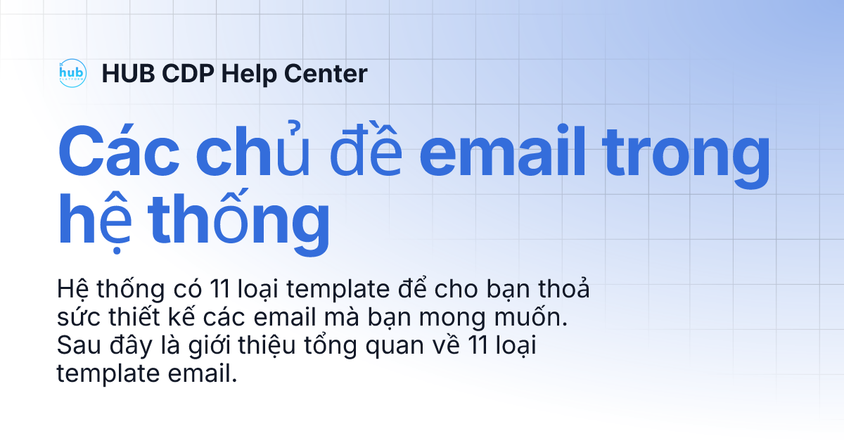 Các chủ đề email trong hệ thống | HUB CDP Help Center